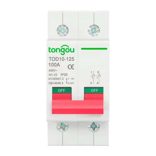 2P 100A 400V Miniature Circuit Breaker Tongou TOD10-125 – Aurensol