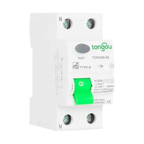 Type B Differential 16A 2P 30mA Tongou TORD4B-63 – Aurensol